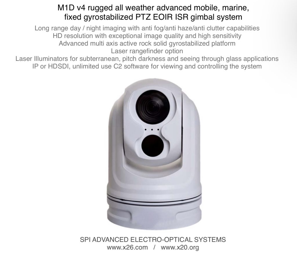 Long range gyro stabilized thermal imaging camera for flir marine