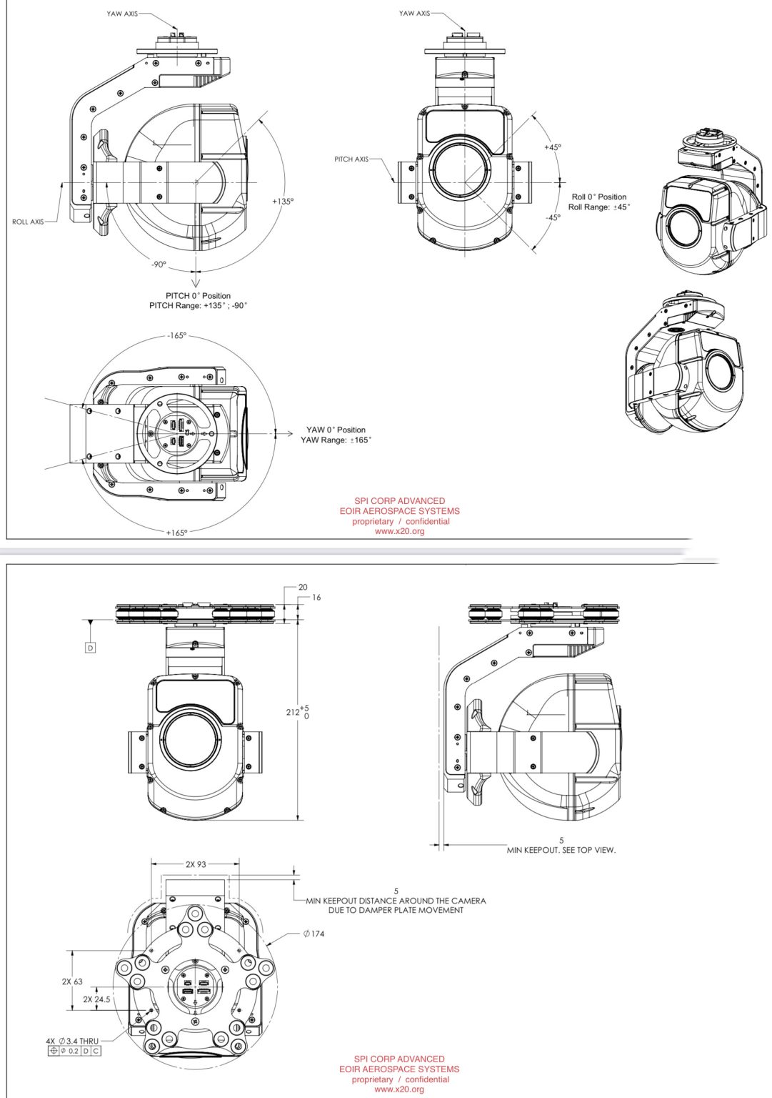 Long range cooled mwir EO IR zoom HD gyrostabilized gimbal