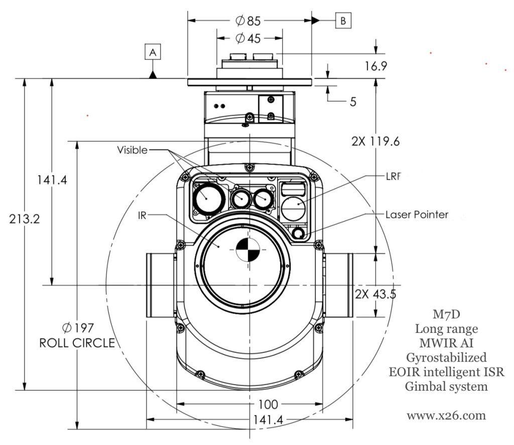 Long range cooled mwir EO IR zoom HD gyrostabilized gimbal
