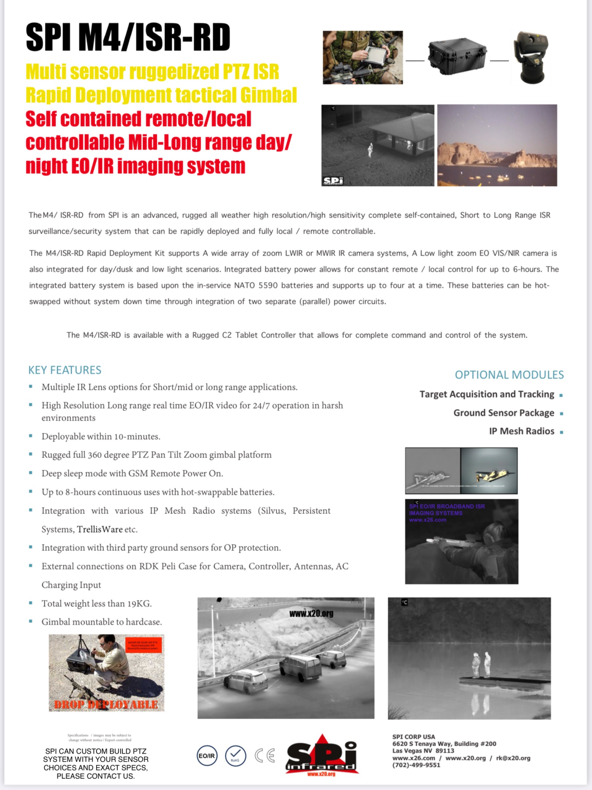 rugged PTZ ISR remote Long range day night vision EO/IR imaging